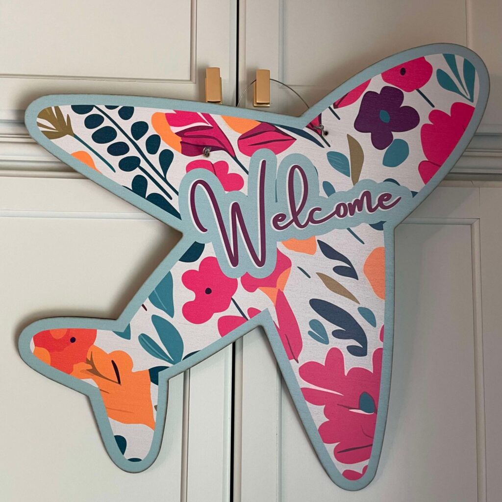 Airplane Welcome Sign - Pilot Wives Club
